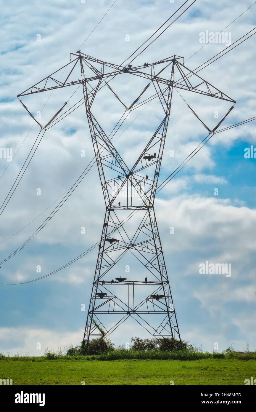 Vertical shot powerline tower hi-res stock photography and images - Alamy