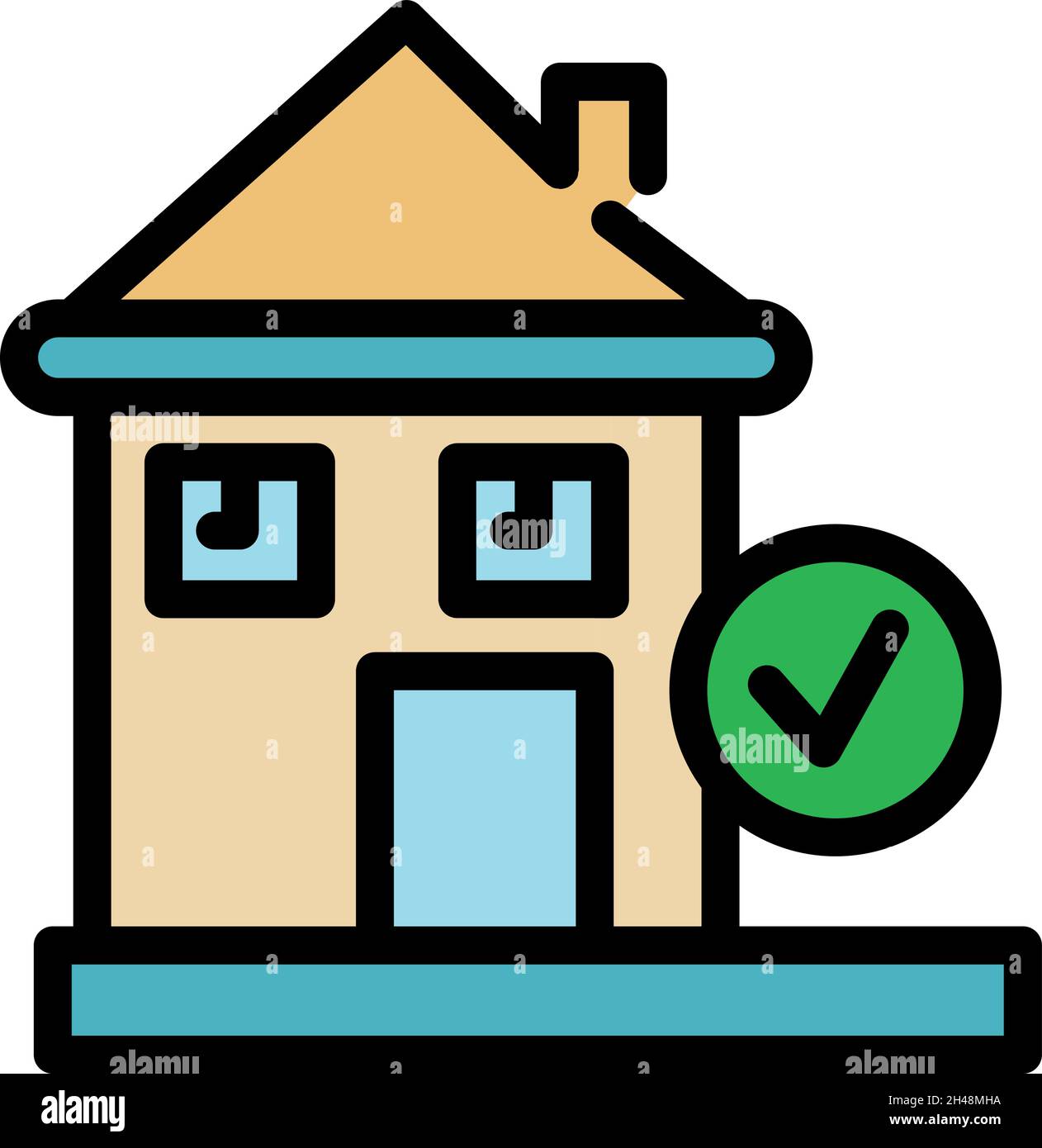 Real estate icon. Outline real estate vector icon color flat isolated ...