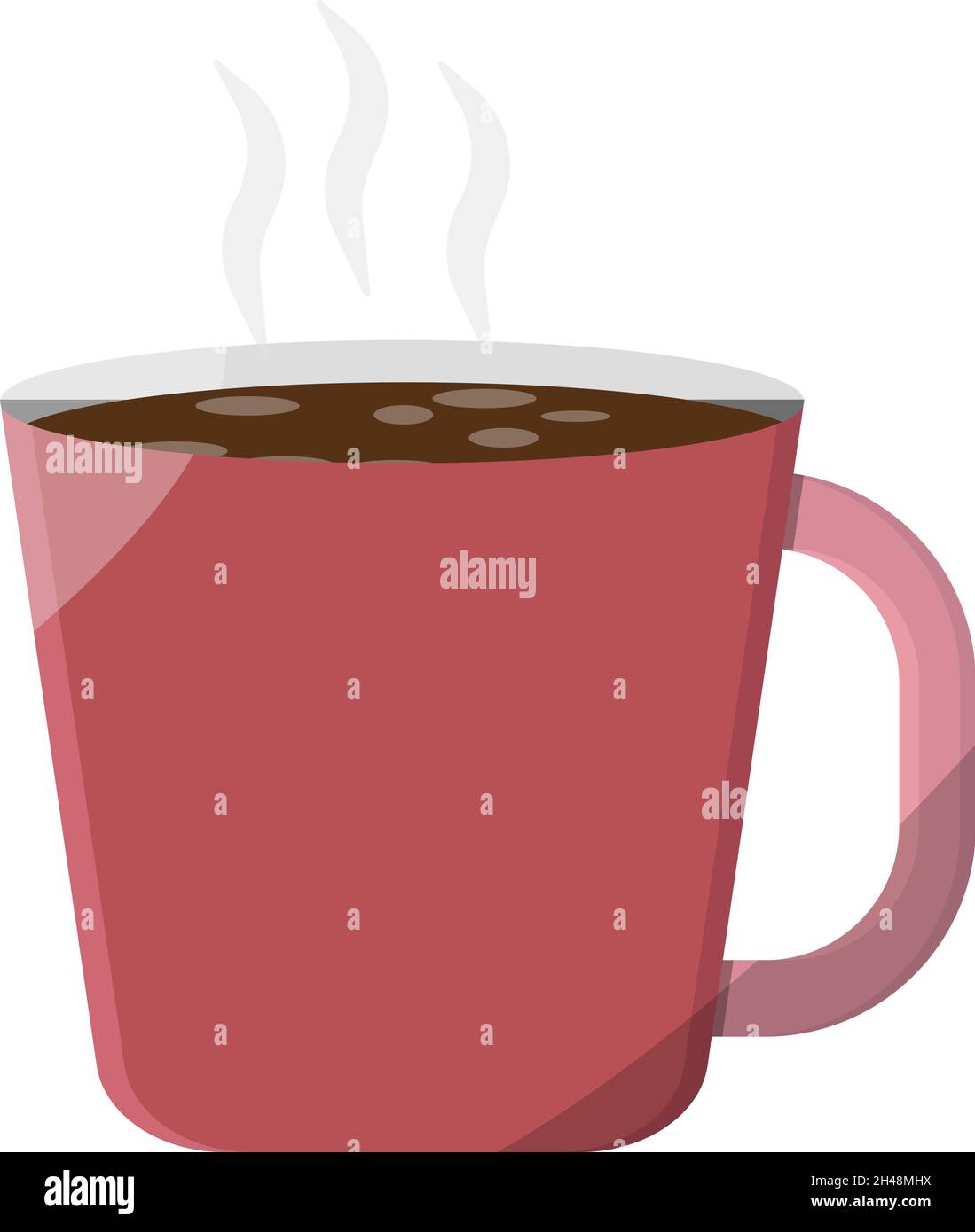 Hot coffee, illustration, vector on a white background Stock Vector ...