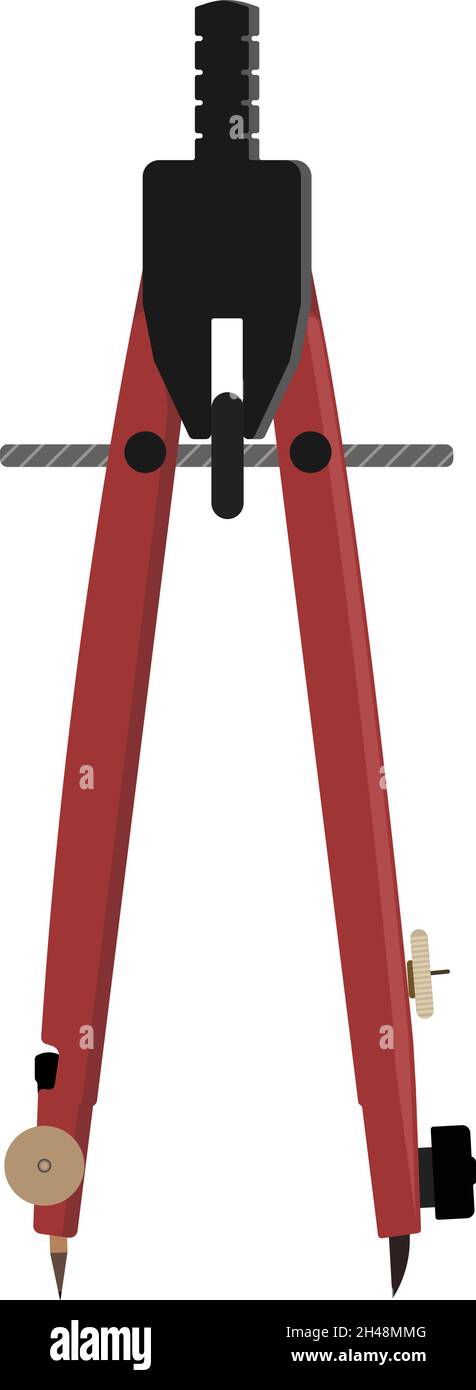 Math Compass, illustration, vector on a white background Stock Vector ...