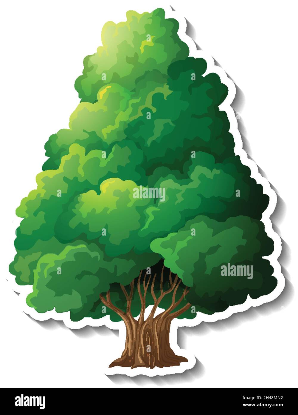 Tree sticker on white background illustration Stock Vector Image & Art ...