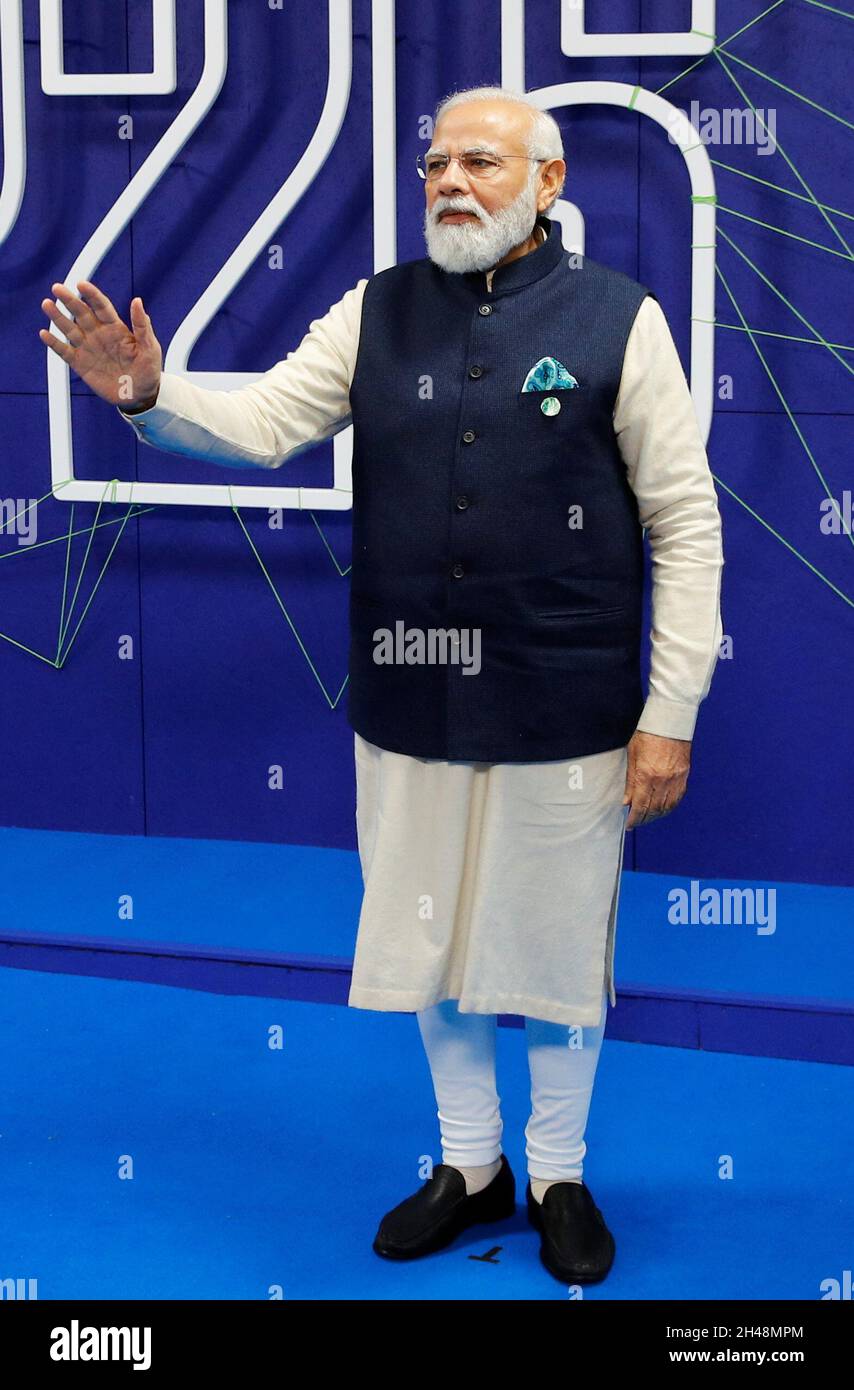 India's Prime Minister Narendra Modi arrives for the Cop26 summit at ...