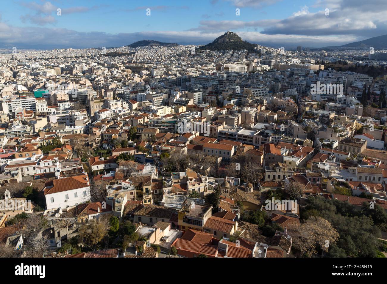 Amazing Panoramic view from Acropolis to city of Athens, Attica, Greece ...