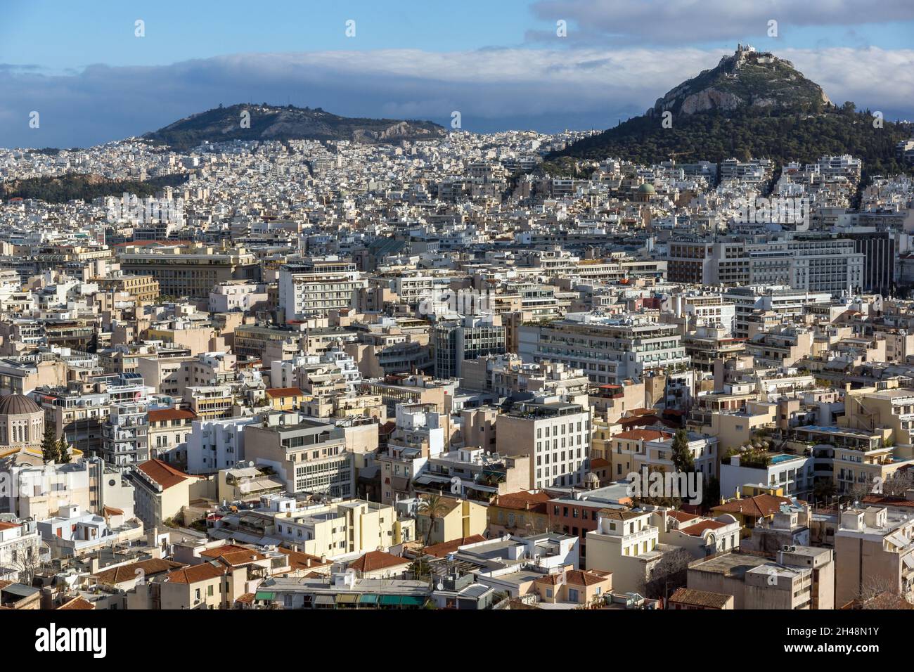 Amazing Panoramic view from Acropolis to city of Athens, Attica, Greece ...