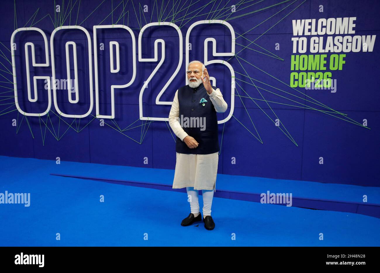 India's Prime Minister Narendra Modi arrives for the Cop26 summit at ...