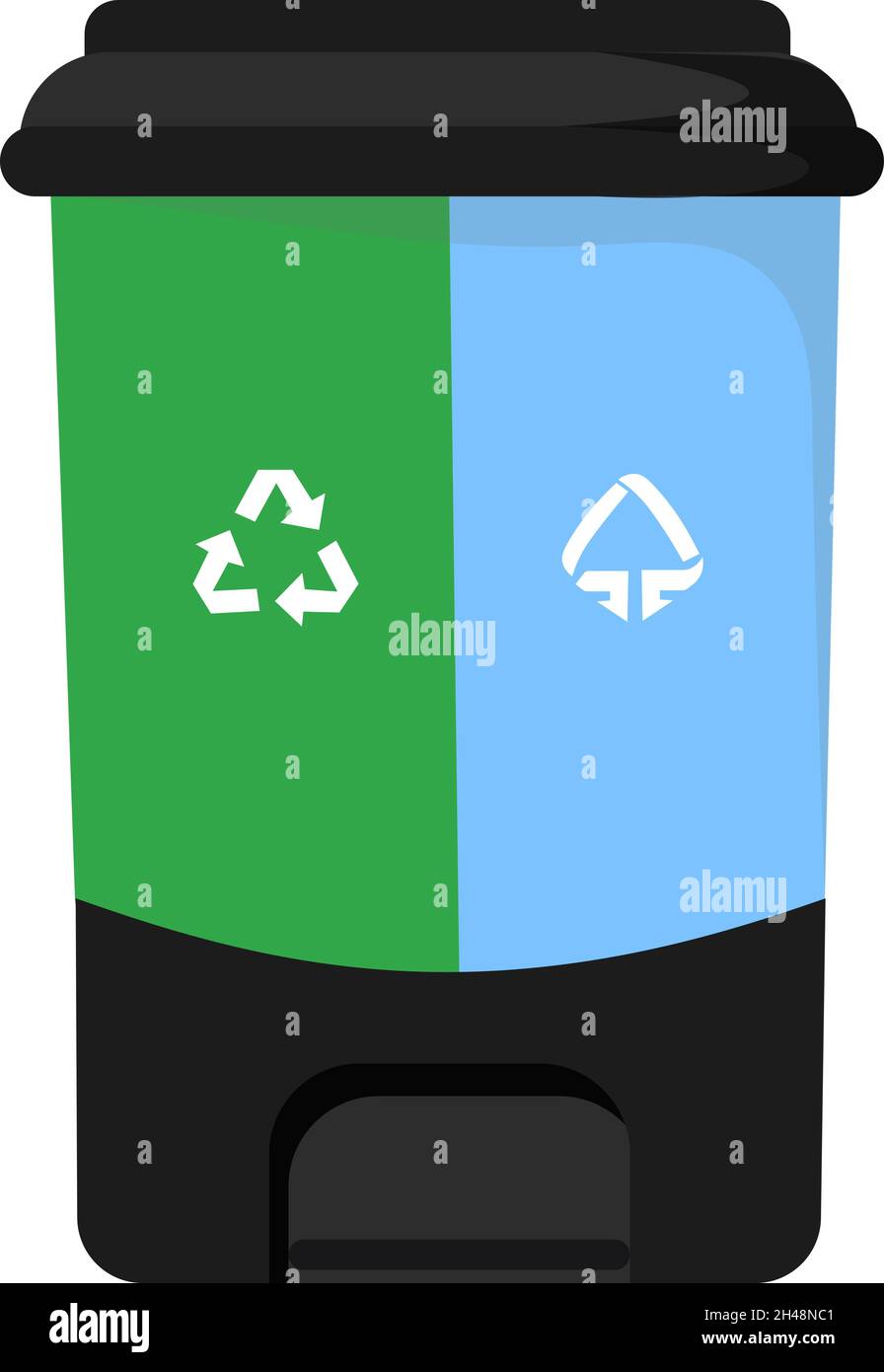 Small dustbin, illustration, vector on a white background Stock Vector ...