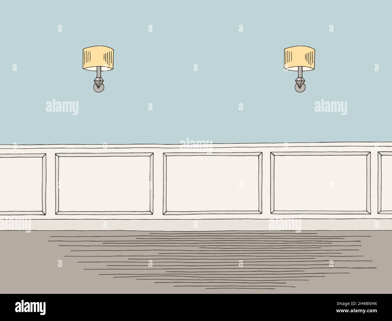 Room graphic color empty classic home interior sketch illustration ...