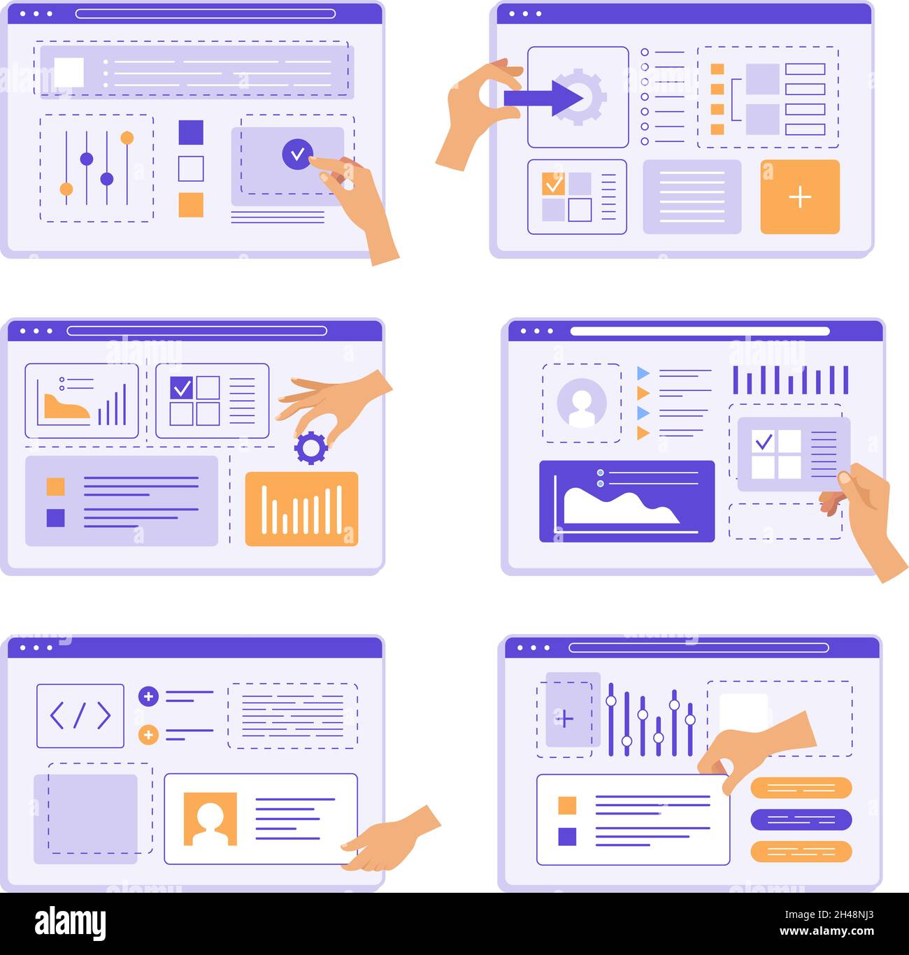 Hands programming. People team design studio creation app agency ...