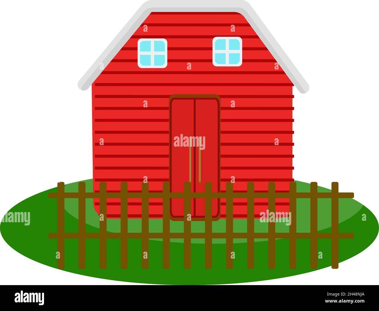 Farm house, illustration, vector on a white background Stock Vector ...