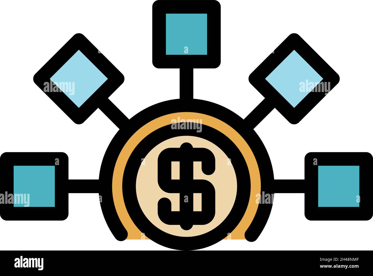 Money use icon. Outline money use vector icon color flat isolated Stock ...