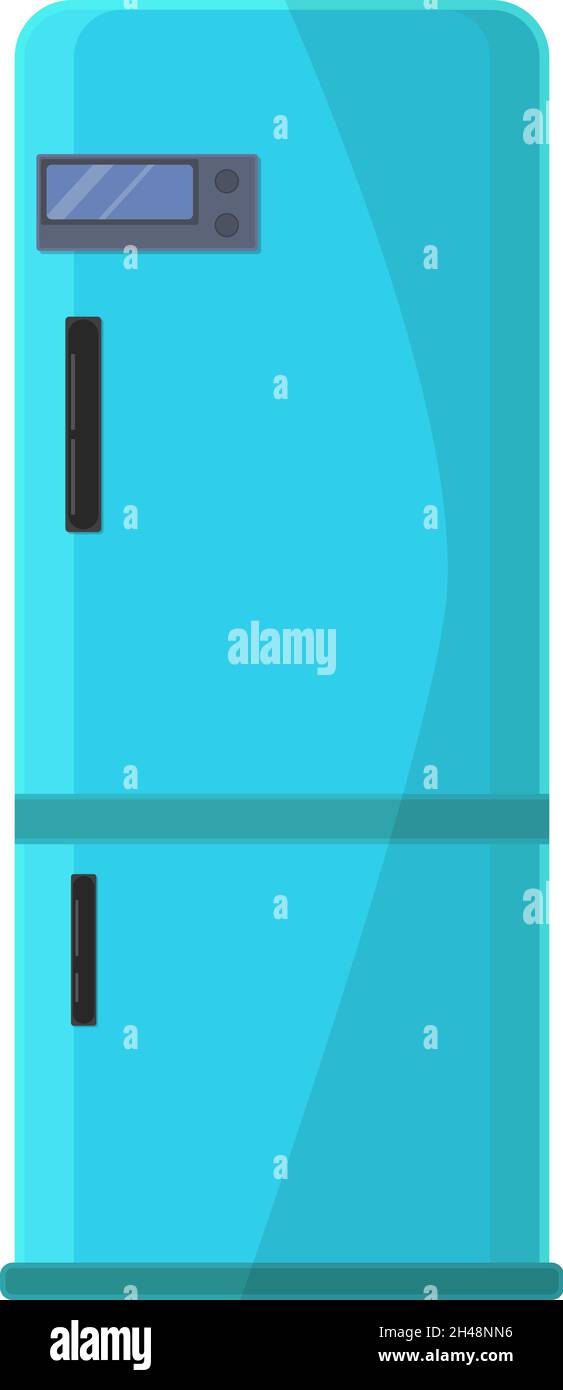 Blue fridge, illustration, vector on a white background Stock Vector ...