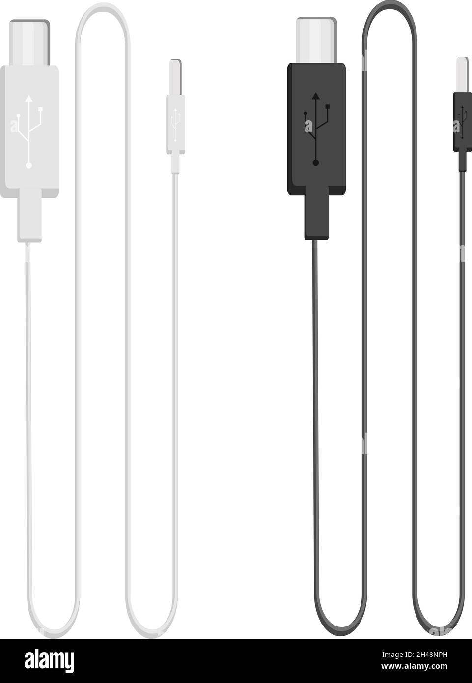 Data cable, illustration, vector on a white background Stock Vector ...