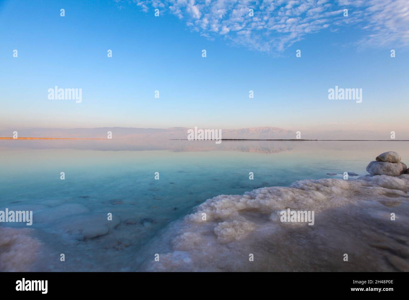 Israel, Dead Sea, salt crystalization caused by water evaporation Stock ...