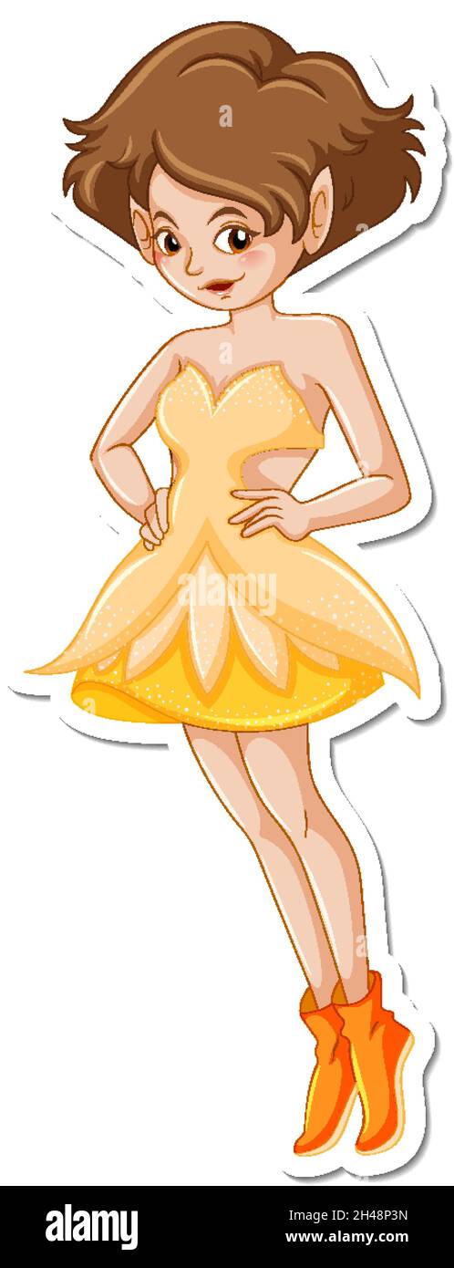 Cute angel cartoon character sticker illustration Stock Vector Image ...