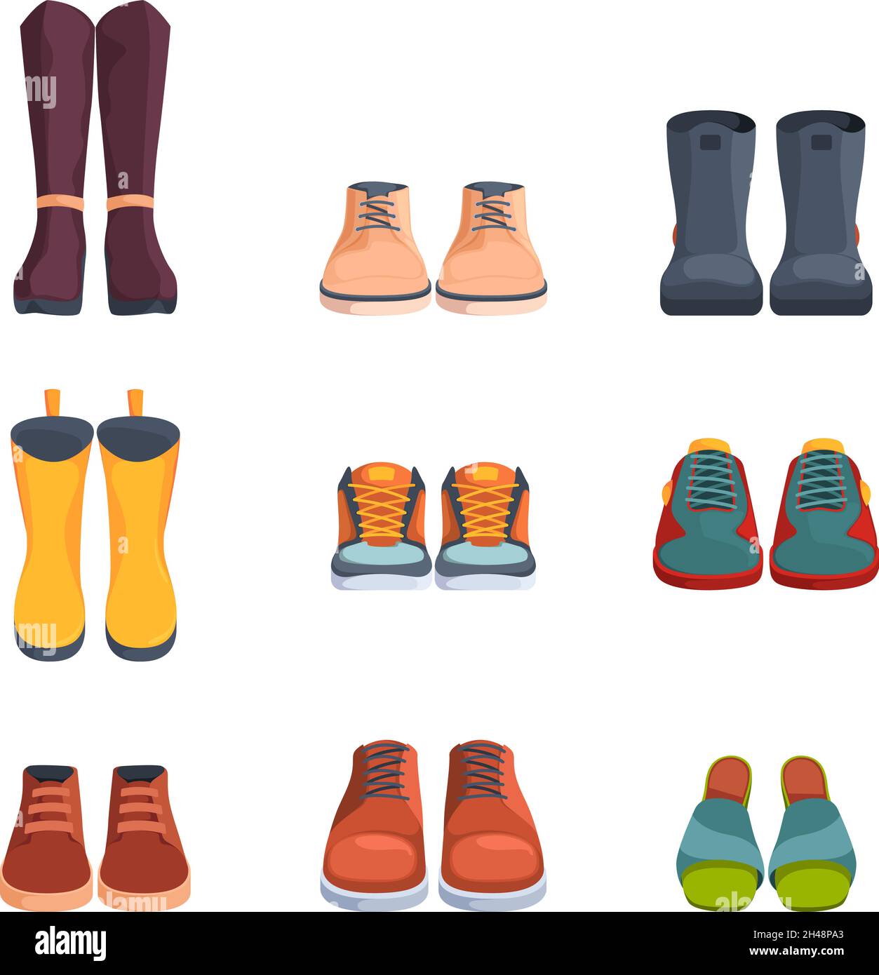 Cartoon casual shoes front hi-res stock photography and images - Alamy