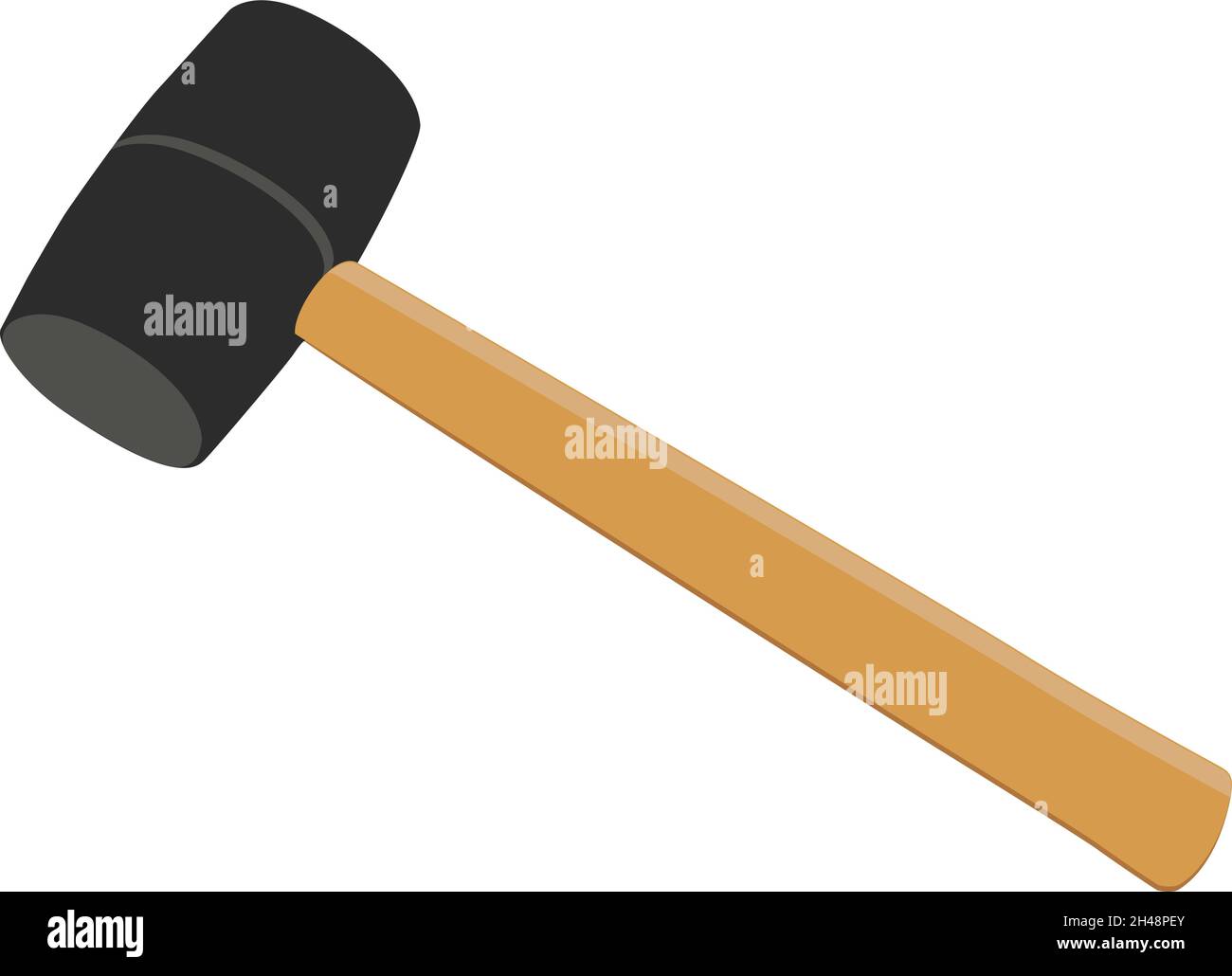 Rubber hammer, illustration, vector on a white background Stock Vector ...