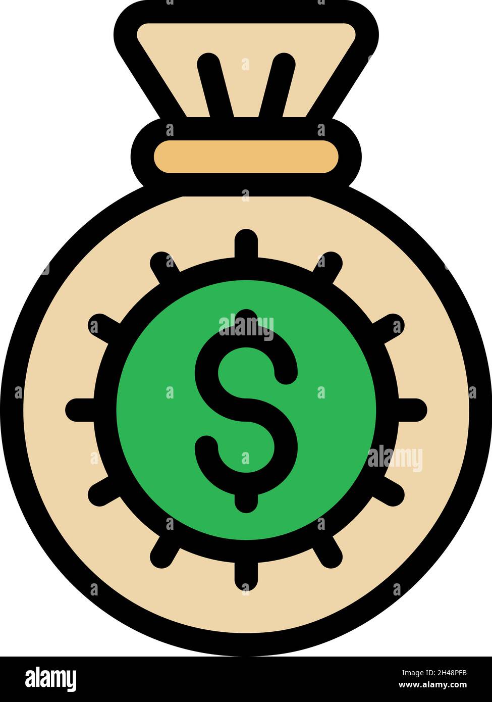 Subsidy program icon. Outline subsidy program vector icon color flat ...