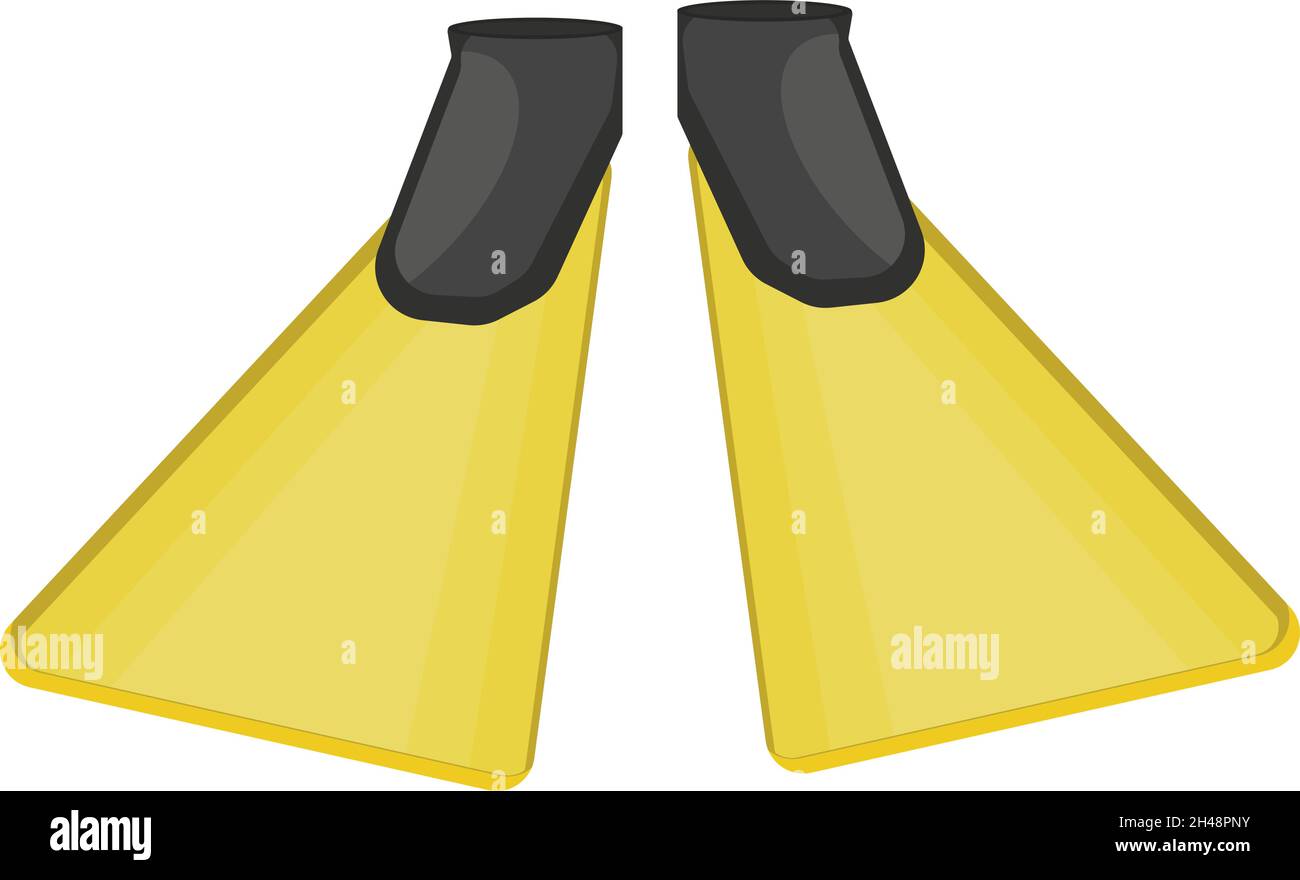 Swimming flippers, illustration, vector on a white background Stock ...