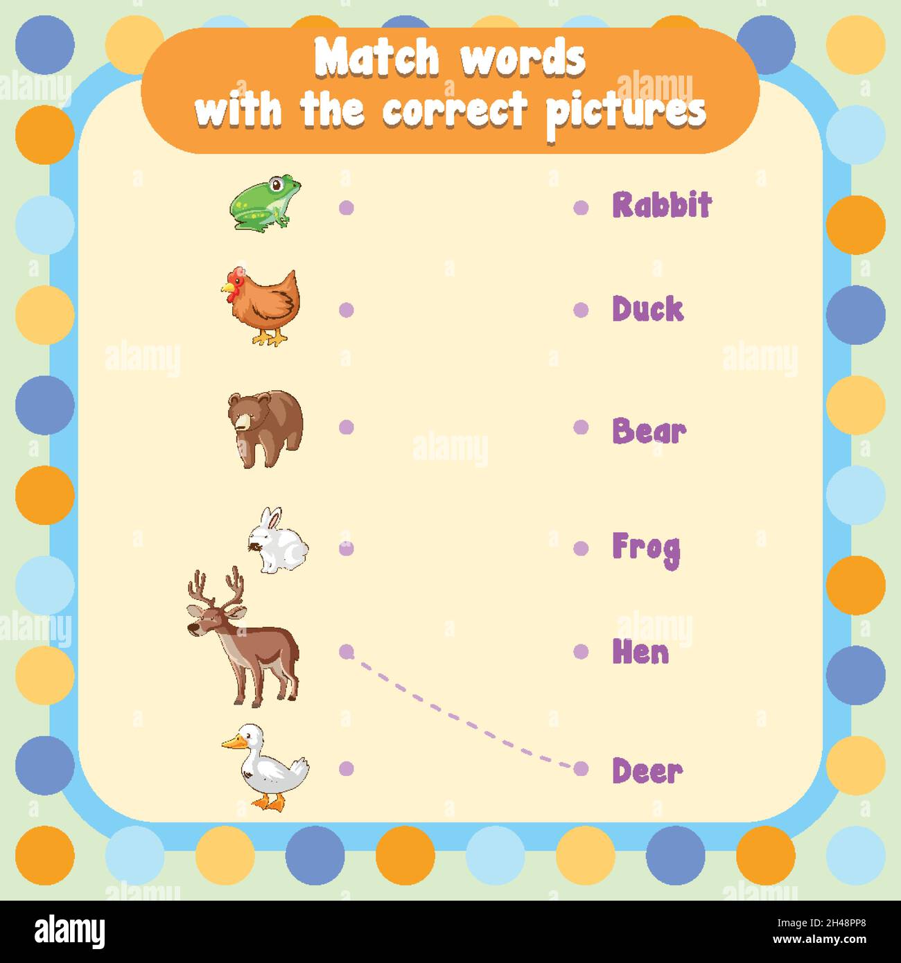 Match the words with the correct pictures illustration Stock Vector ...