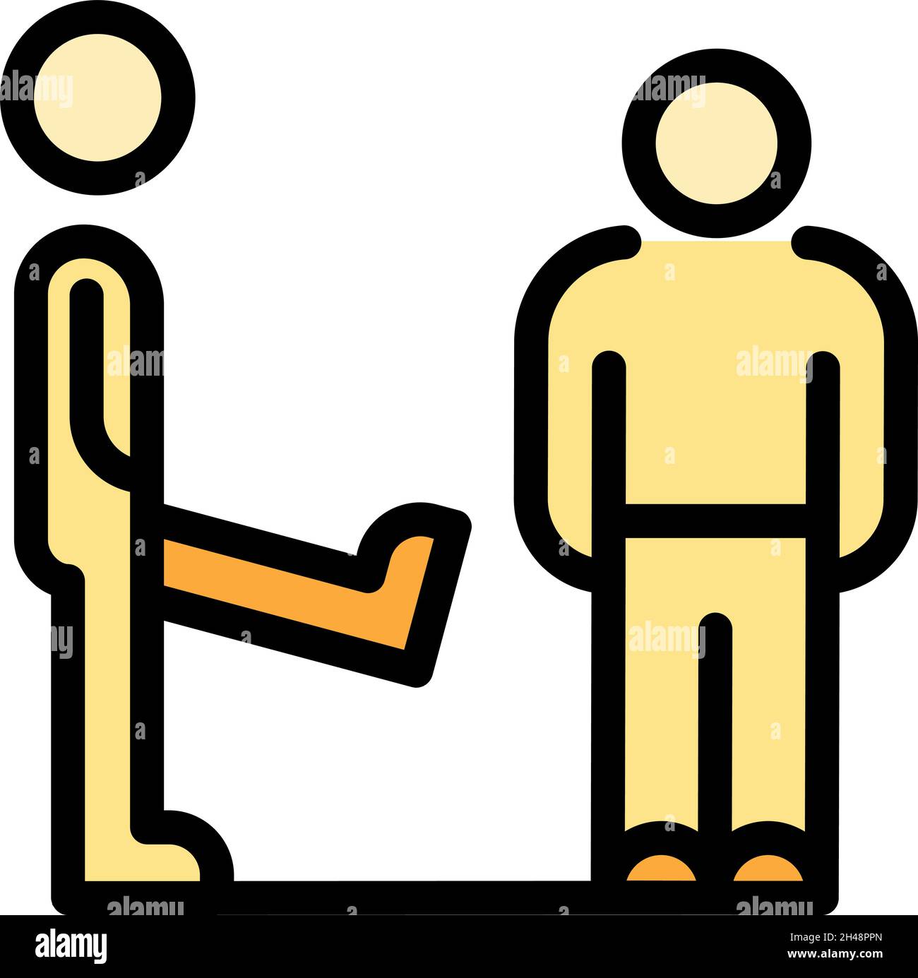 Human violence icon. Outline human violence vector icon color flat ...