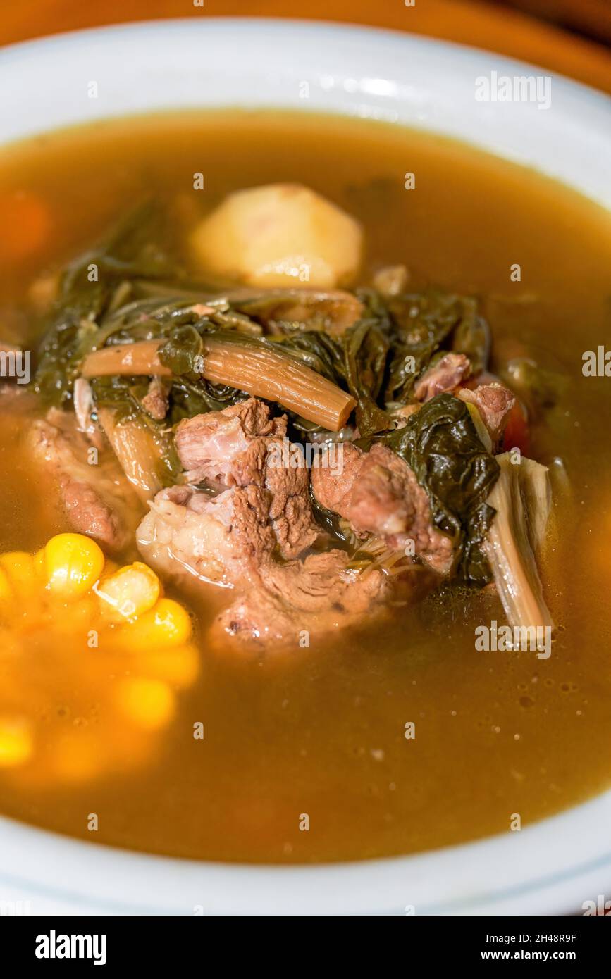 A bowl of delicious Cantonese old fire soup, dried pork bone and ...