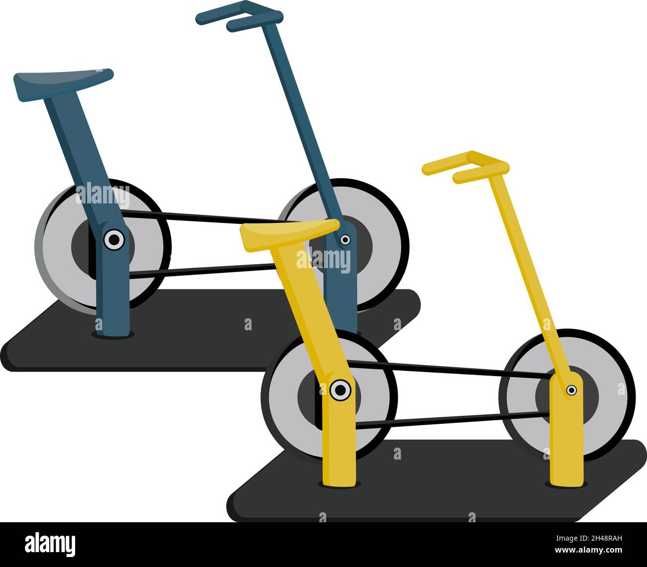 Gym cycle, illustration, vector on a white background Stock Vector ...