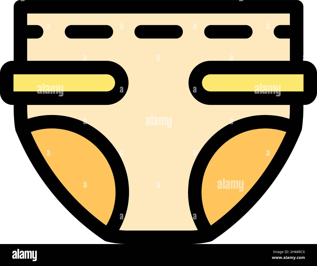 Baby cloth diaper icon. Outline baby cloth diaper vector icon color ...