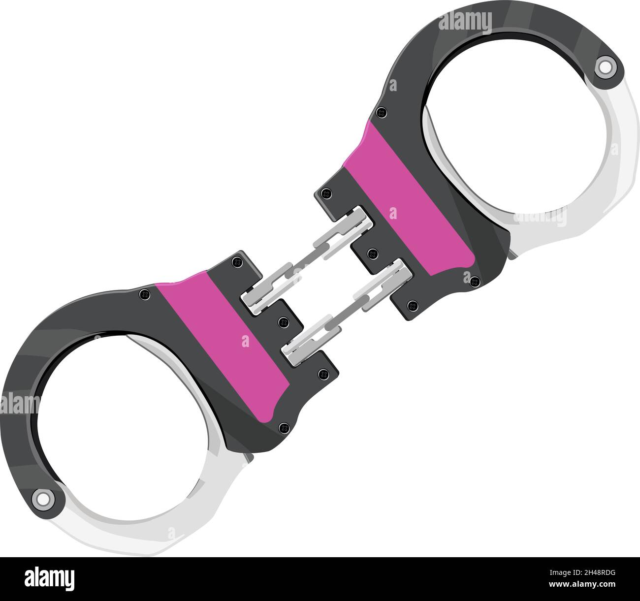 Police hand cuffs, illustration, vector on a white background Stock ...