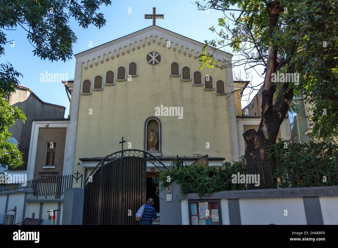 BUCHAREST, ROMANIA - AUGUST 17, 2021: Roman Catholic Baratia church at ...