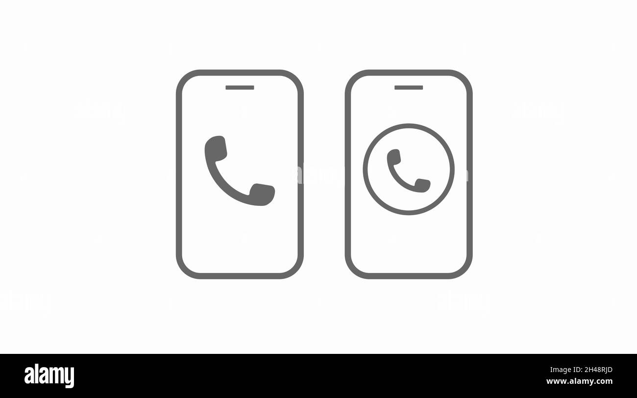 Smartphone Call Icon Set. Vector isolated editable illustration set ...