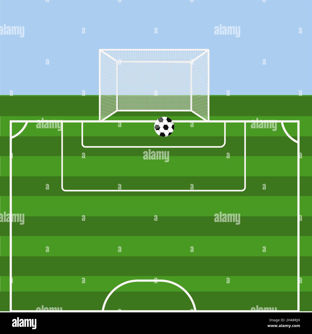 Football field, illustration, vector on a white background Stock Vector ...