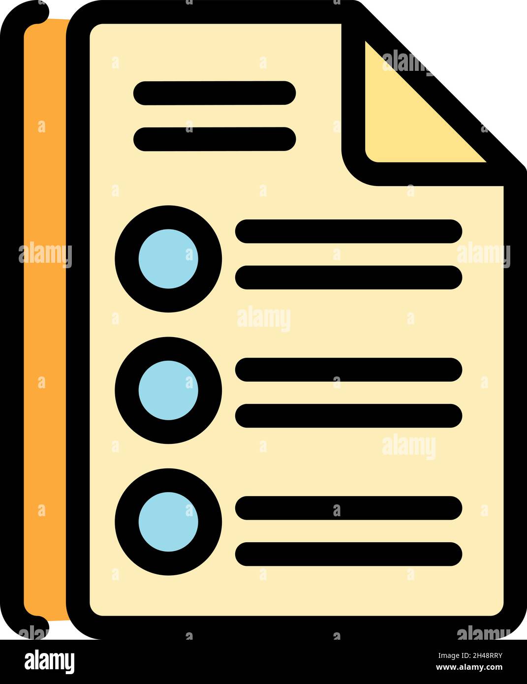 Text syllabus icon. Outline text syllabus vector icon color flat ...