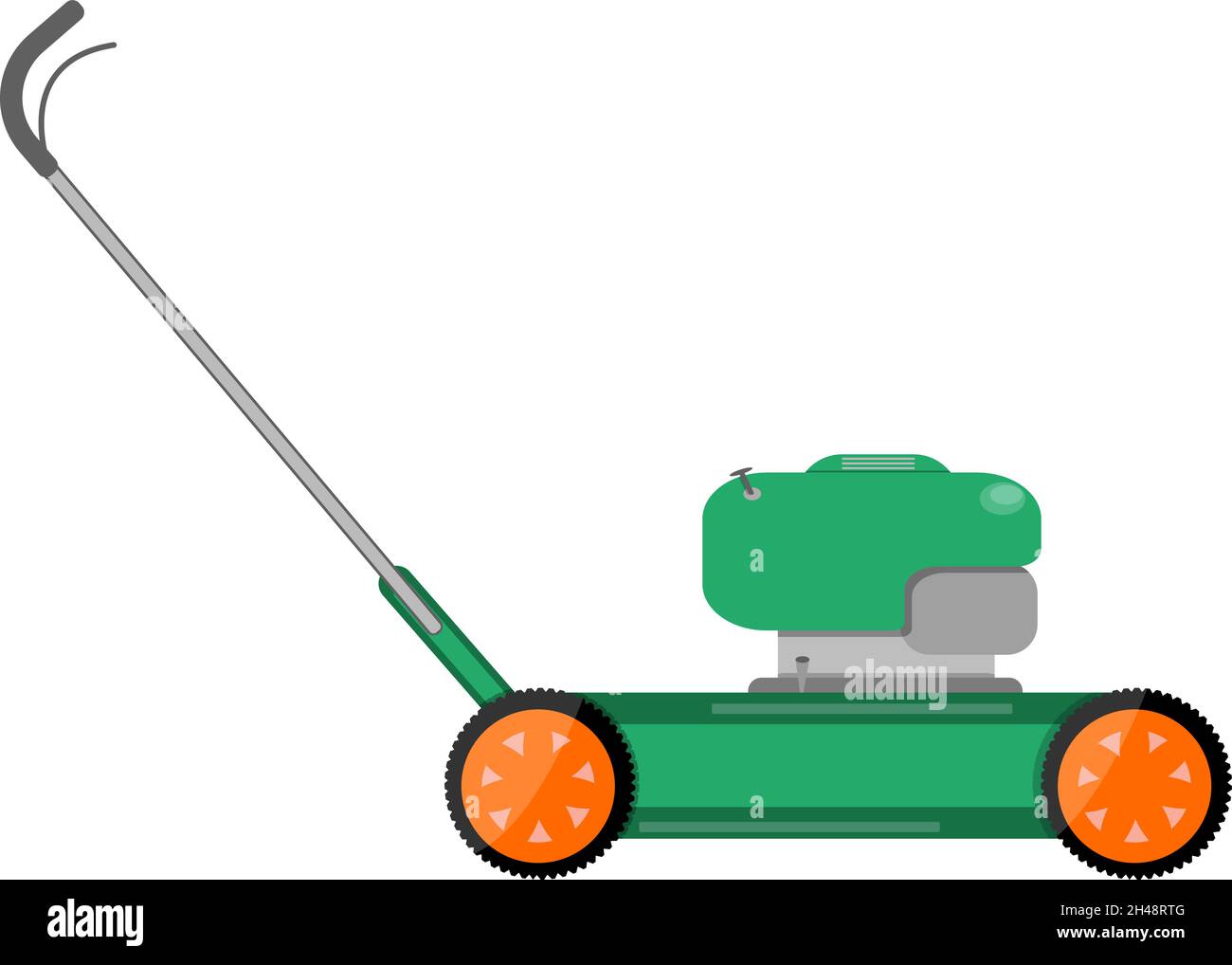 Lawn mower, illustration, vector on a white background Stock Vector ...