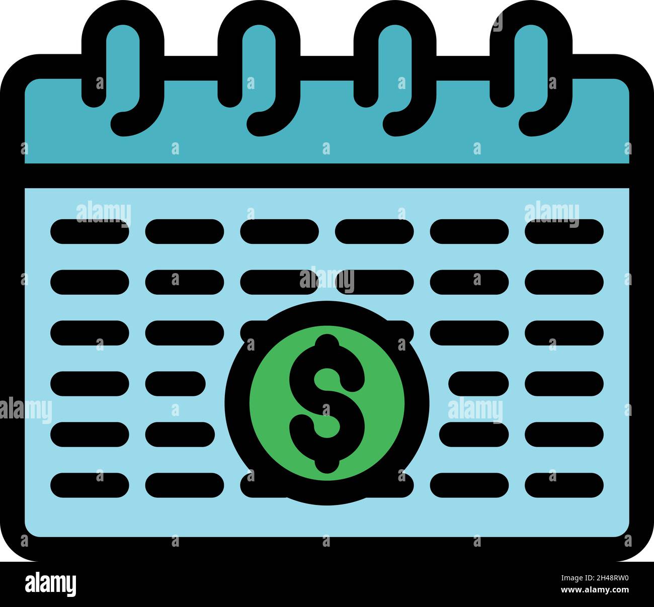 Retirement money icon. Outline retirement money vector icon color flat ...