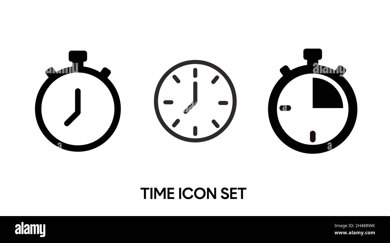 Vector Isolated Time And Clock Line Icons Set Of Vector Linear Icons Stock Vector Image And Art