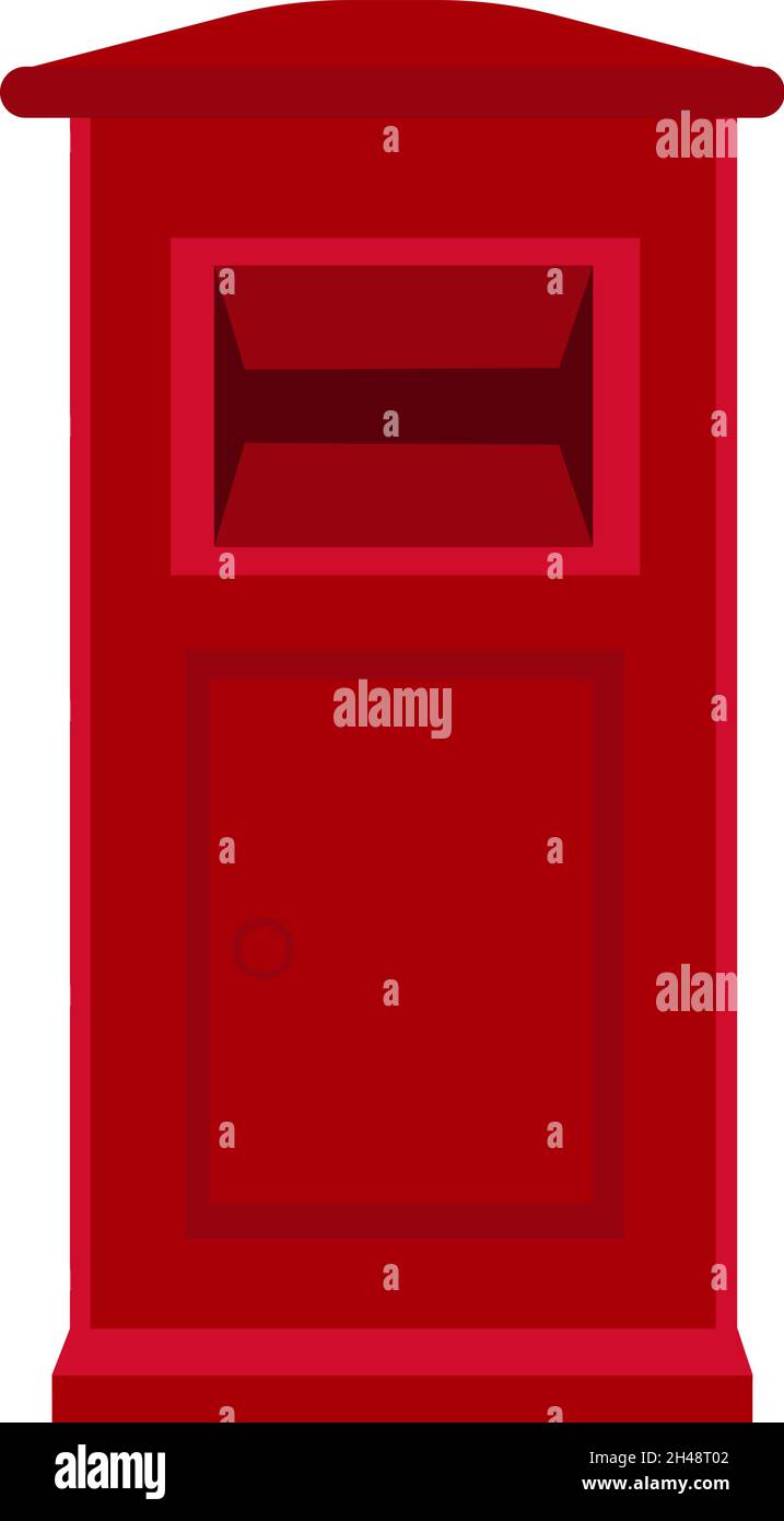 Red post letter box, illustration, vector on a white background Stock ...