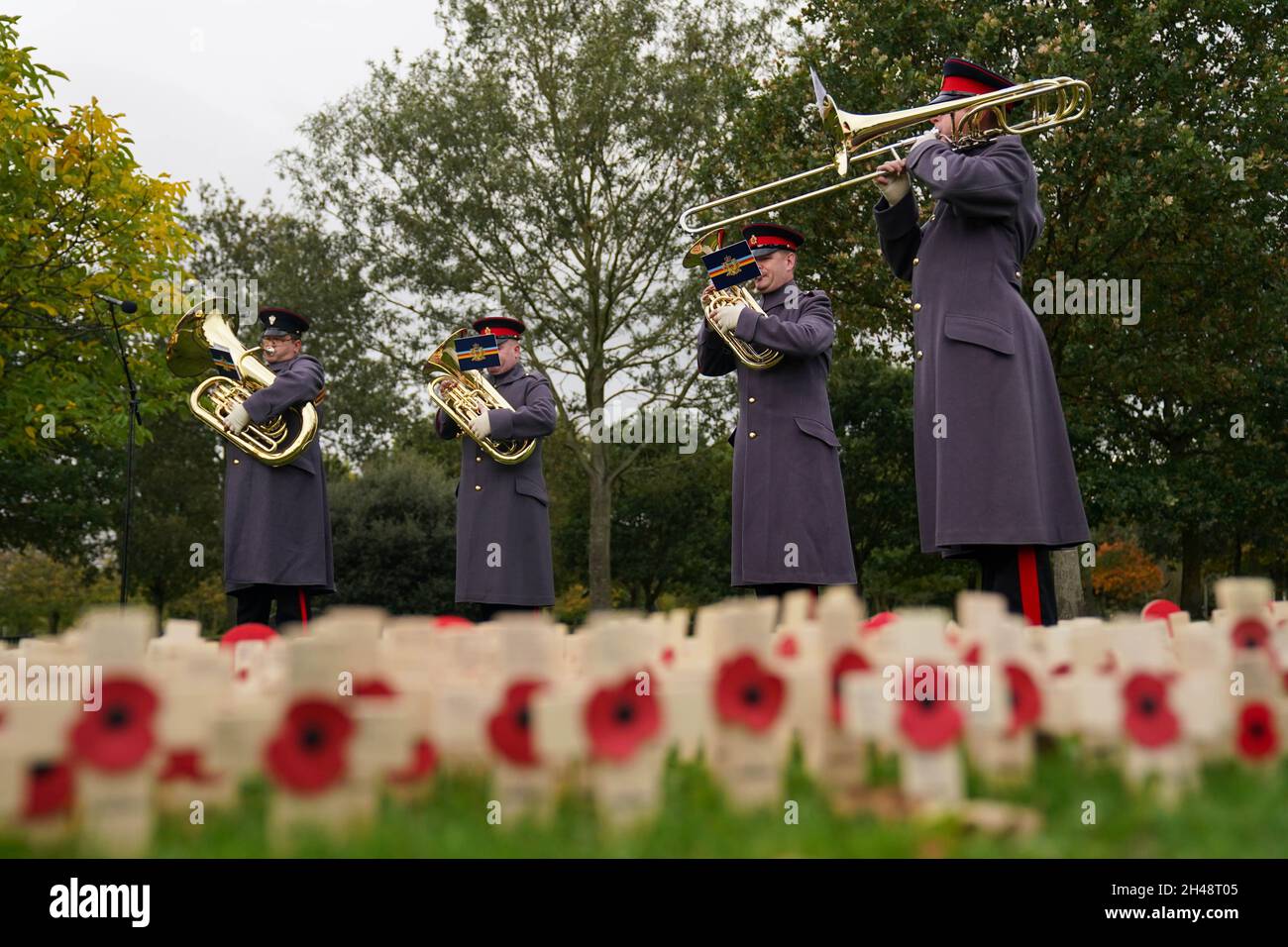 A military band during the official opening of the 2021 Royal British ...