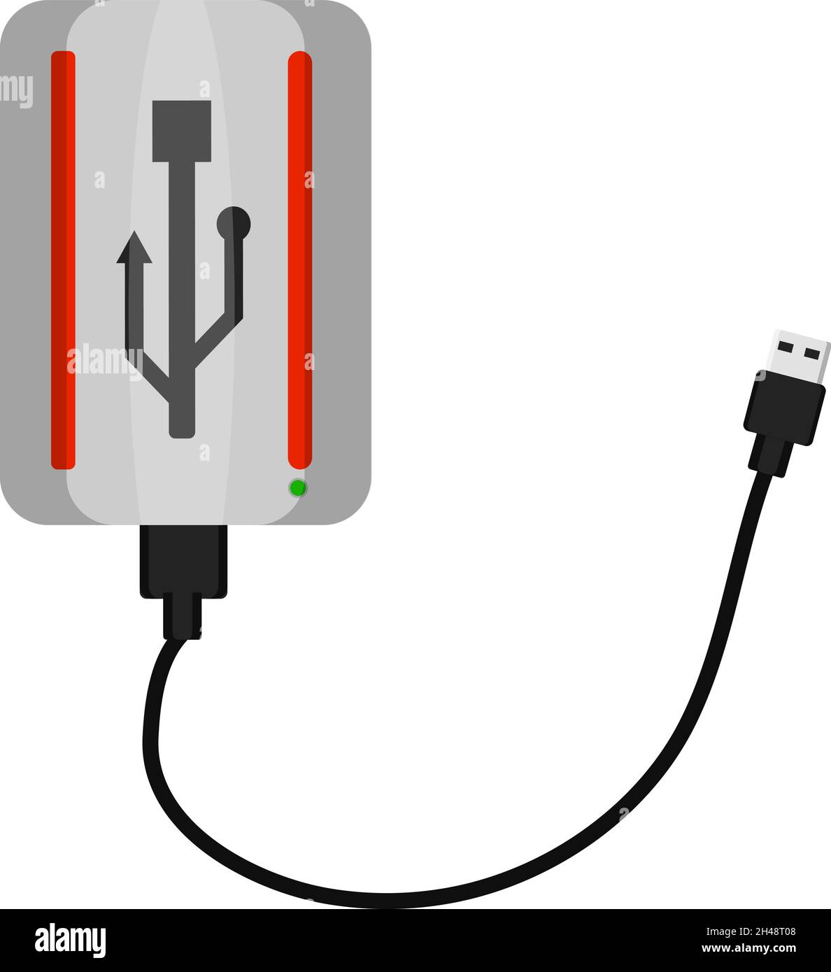 External hard disk, illustration, vector on a white background Stock ...