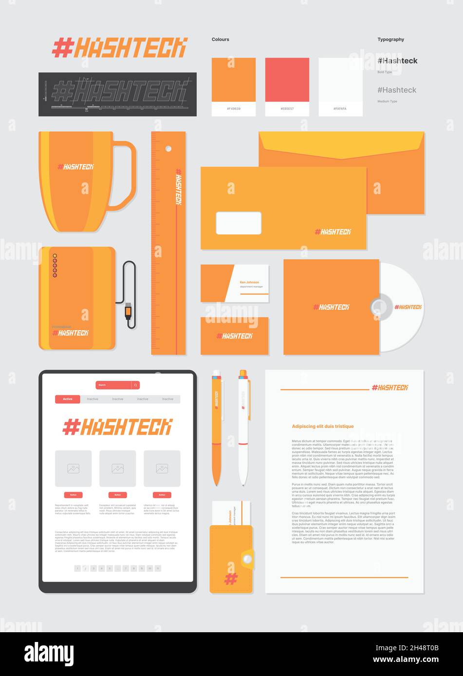 Business identity. A4 paper visit cards blank envelope pencils branding ...