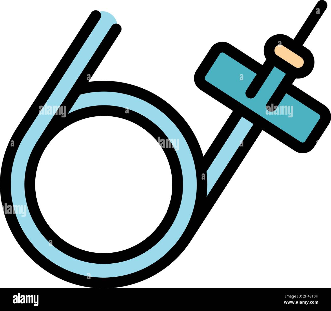 Medical catheter icon. Outline medical catheter vector icon color flat isolated Stock Vector ...