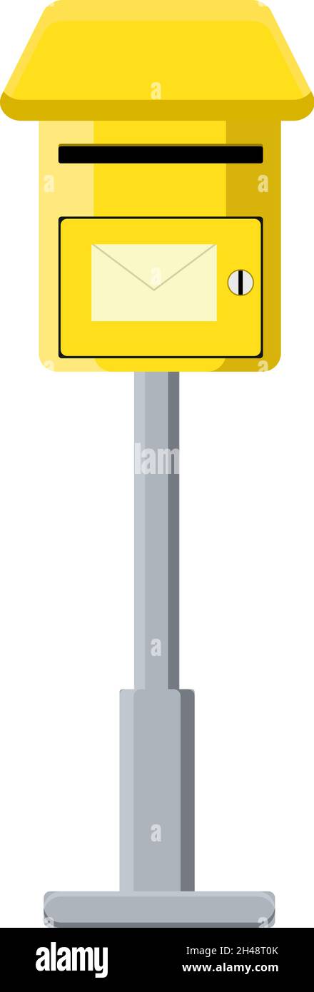 Yellow letter box, illustration, vector on a white background Stock ...