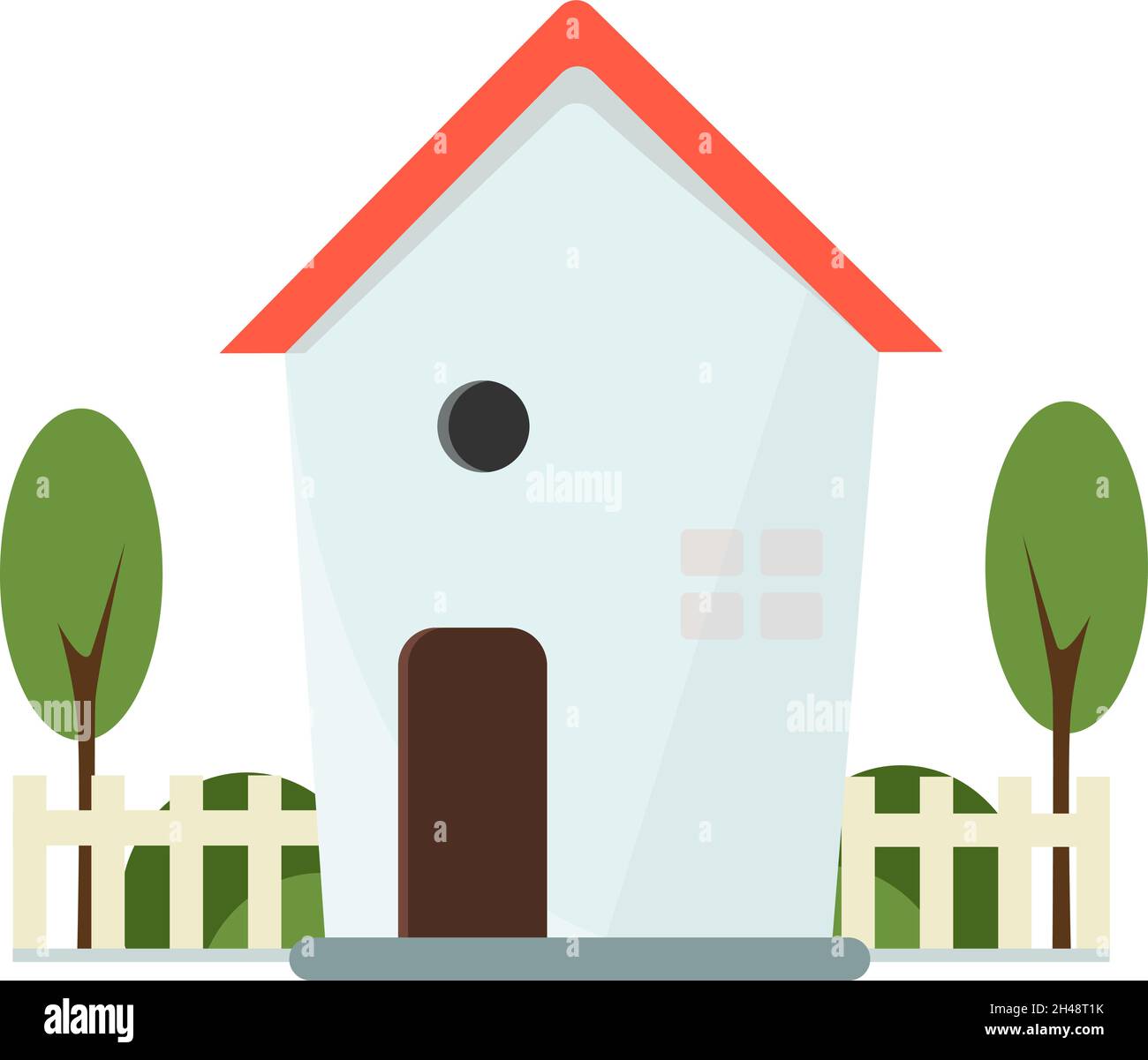 Blue home, illustration, vector on a white background Stock Vector ...