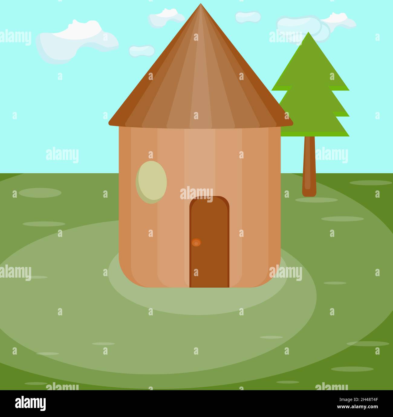 Forest hut, illustration, vector on a white background Stock Vector ...
