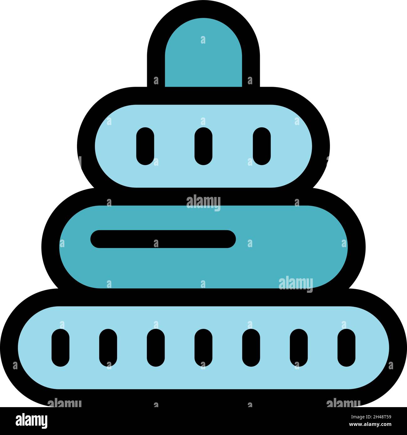 Baby pyramid icon. Outline baby pyramid vector icon color flat isolated ...