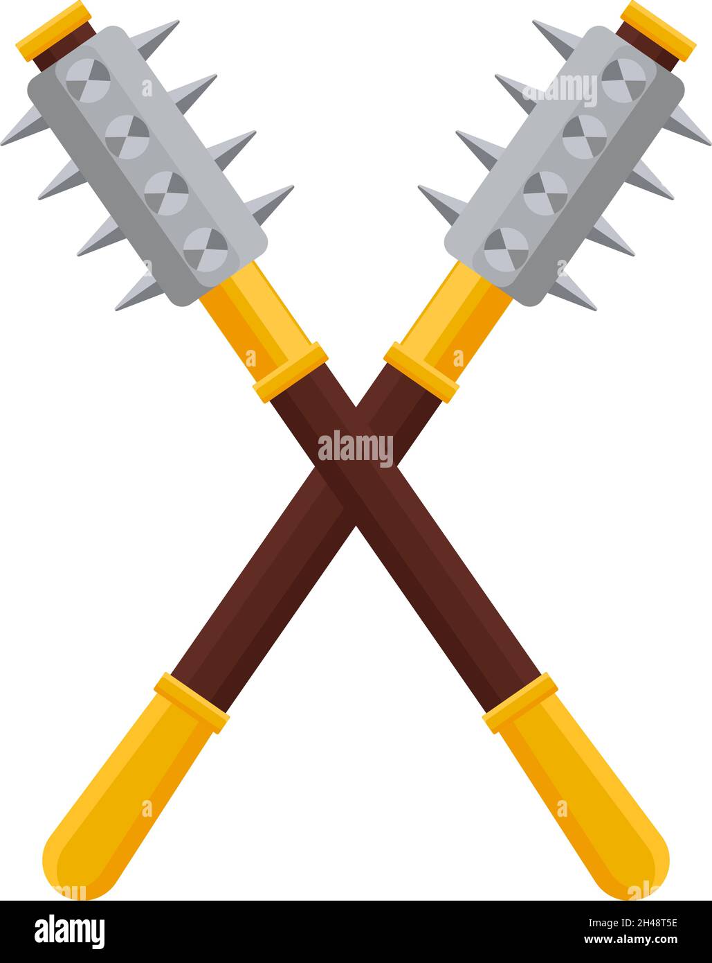 Old mace weapon, illustration, vector on a white background Stock ...