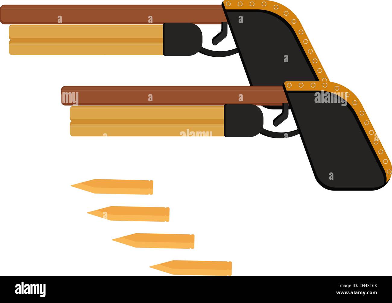 Old retro gun, illustration, vector on a white background Stock Vector ...