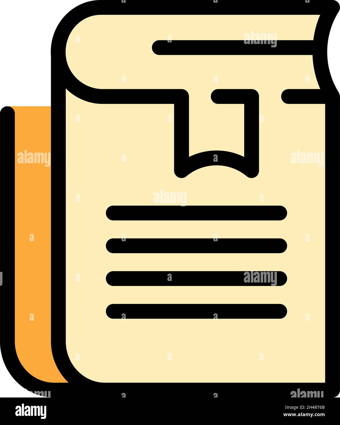 Book syllabus icon. Outline book syllabus vector icon color flat ...