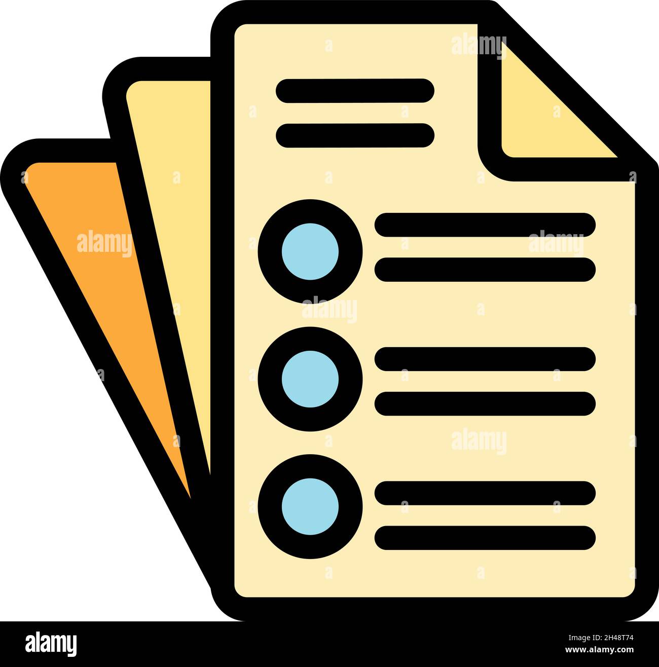 Office reports icon. Outline office reports vector icon color flat ...