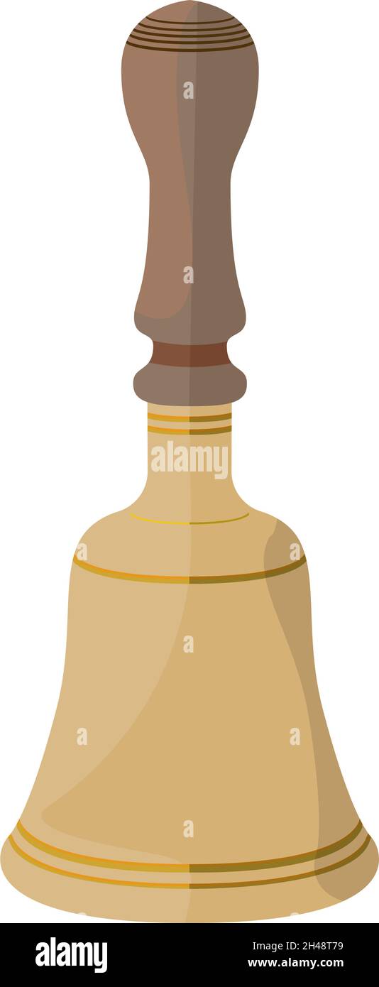 Hand ring bell, illustration, vector on a white background Stock Vector ...