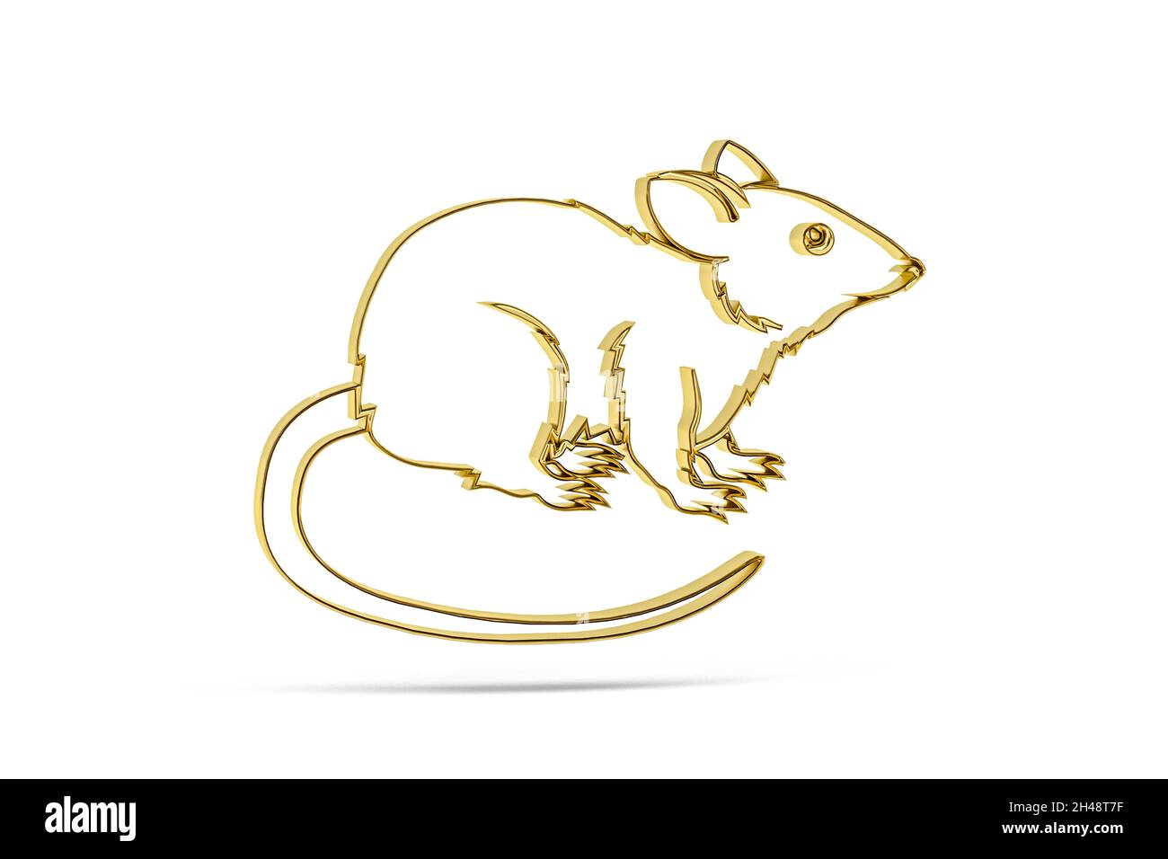 Golden 3d rat icon isolated on white background - 3D render Stock Photo ...